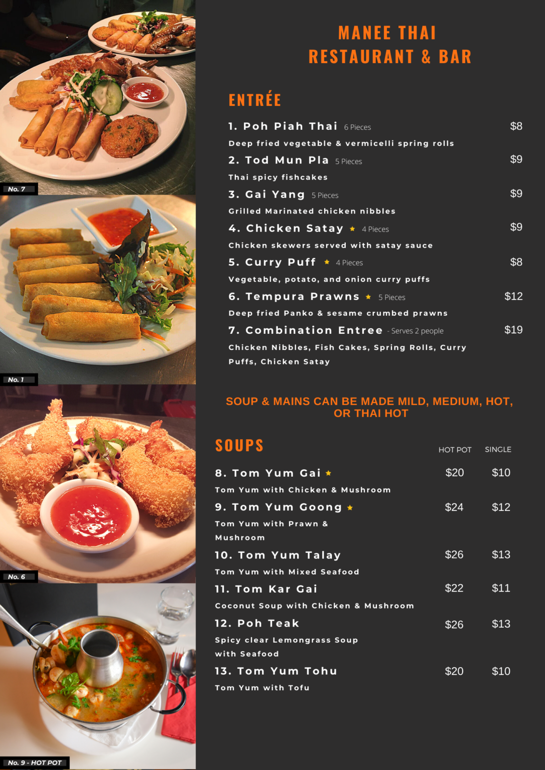 DINE IN MENU – Manee Thai Restaurant