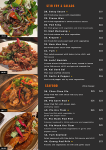 DINE IN MENU – Manee Thai Restaurant
